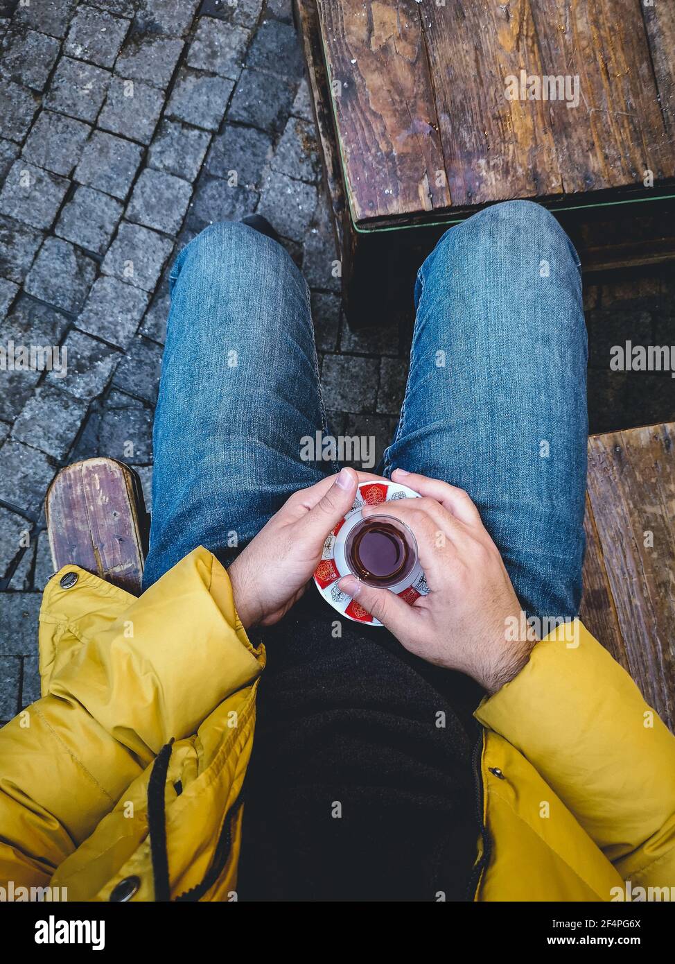 Drinking tea in middle eastern traditional tea cup Stock Photo - Alamy