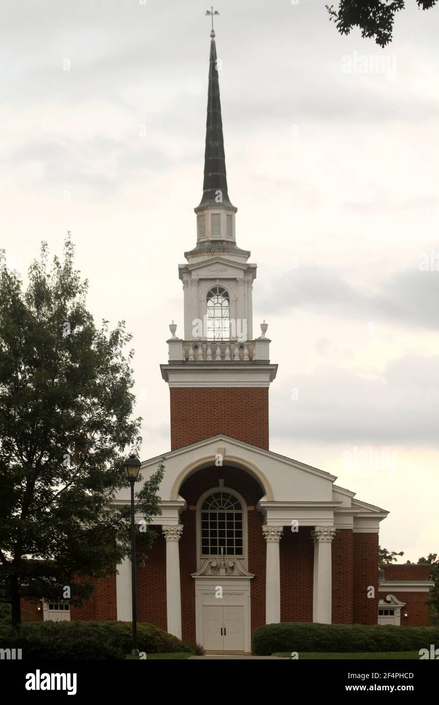 Lynchburg, Virginia, USA. Snidow Chapel on the campus of University of ...