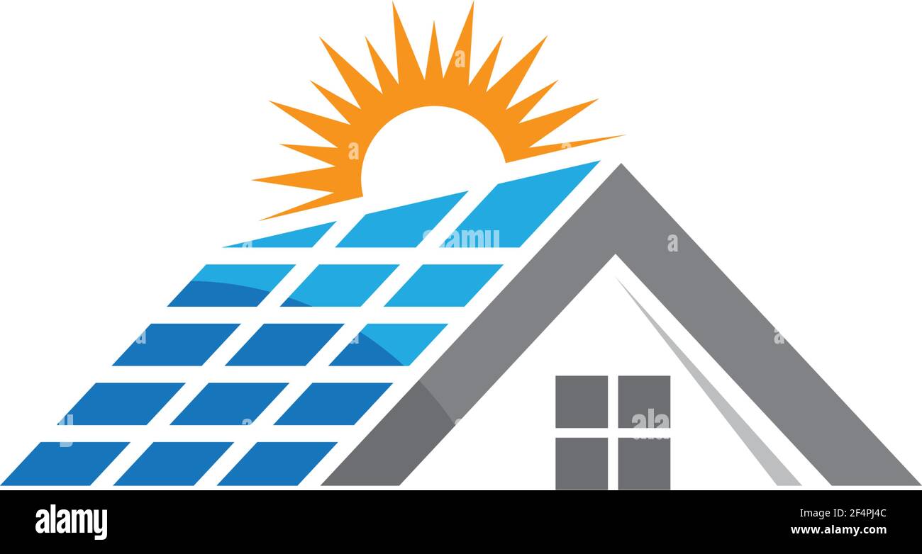 Solar panel icon logo template design Stock Vector Image & Art - Alamy
