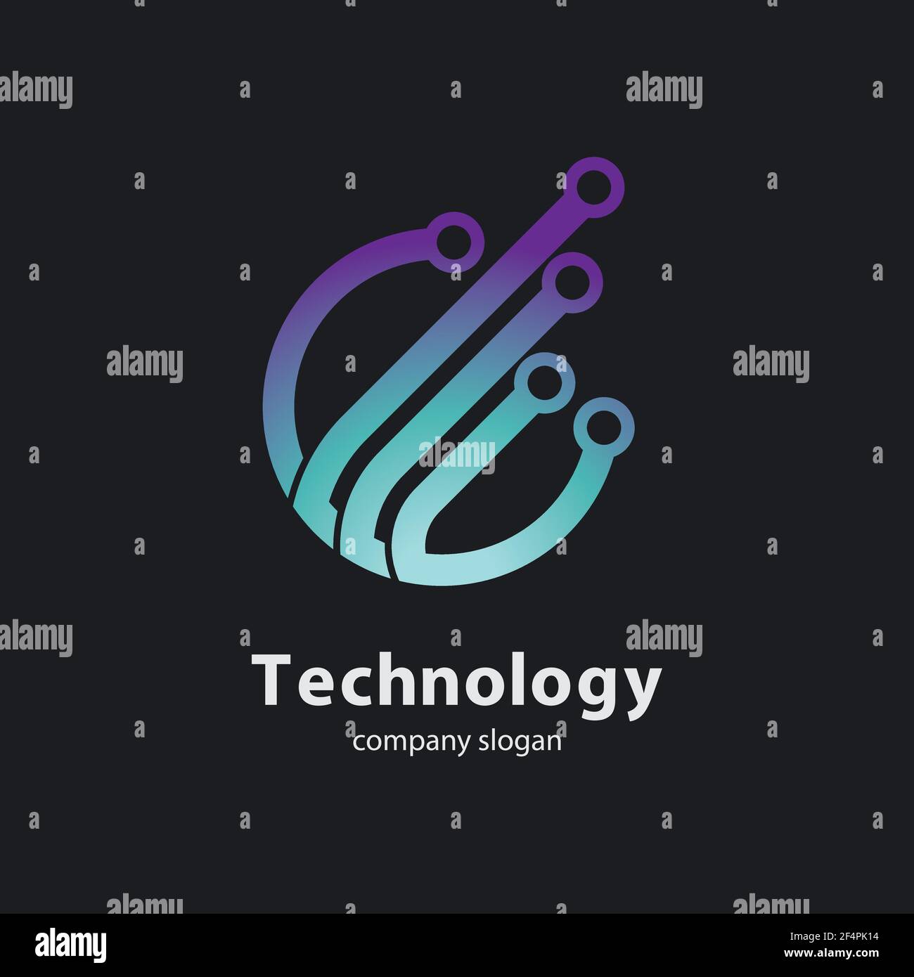 Circular technology circuit icon logo vector illustration design Stock ...