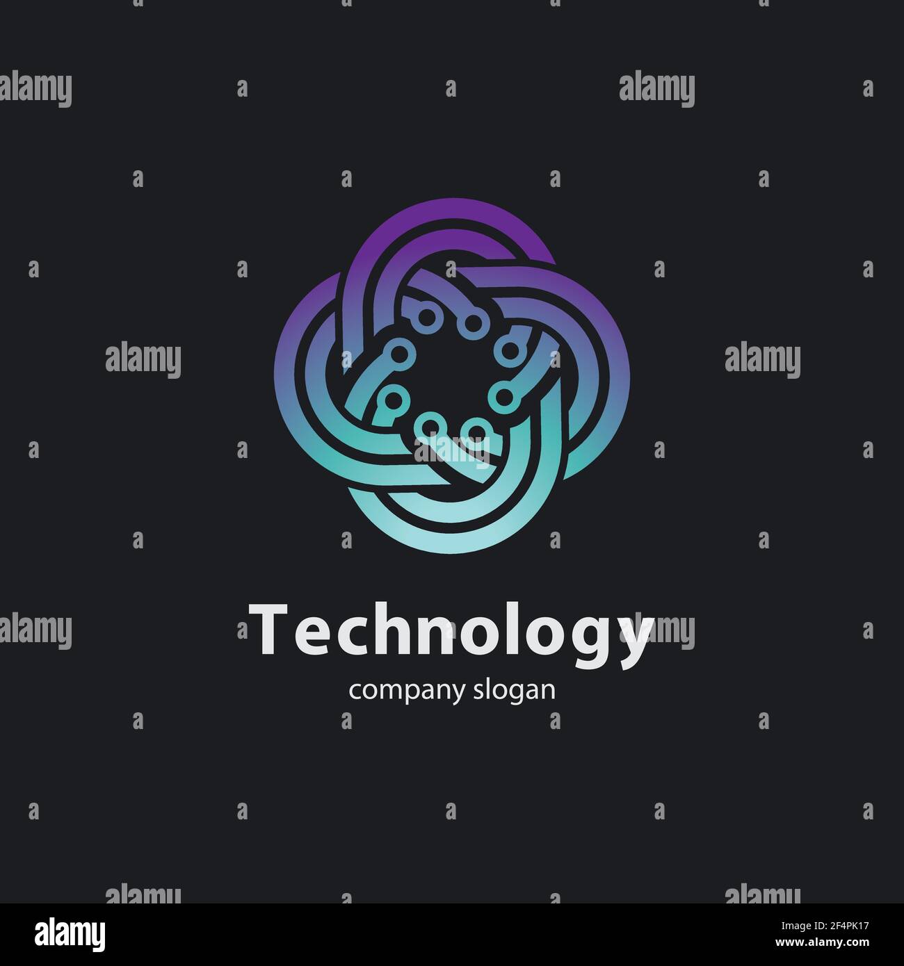 Circular technology circuit icon logo vector illustration design Stock ...