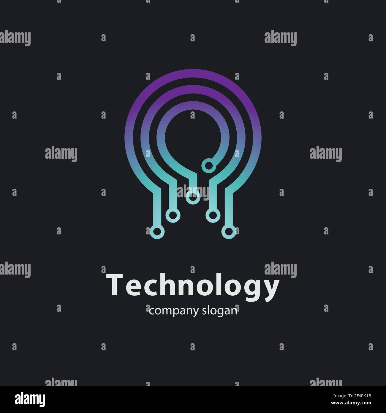 Circular technology circuit icon logo vector illustration design Stock ...