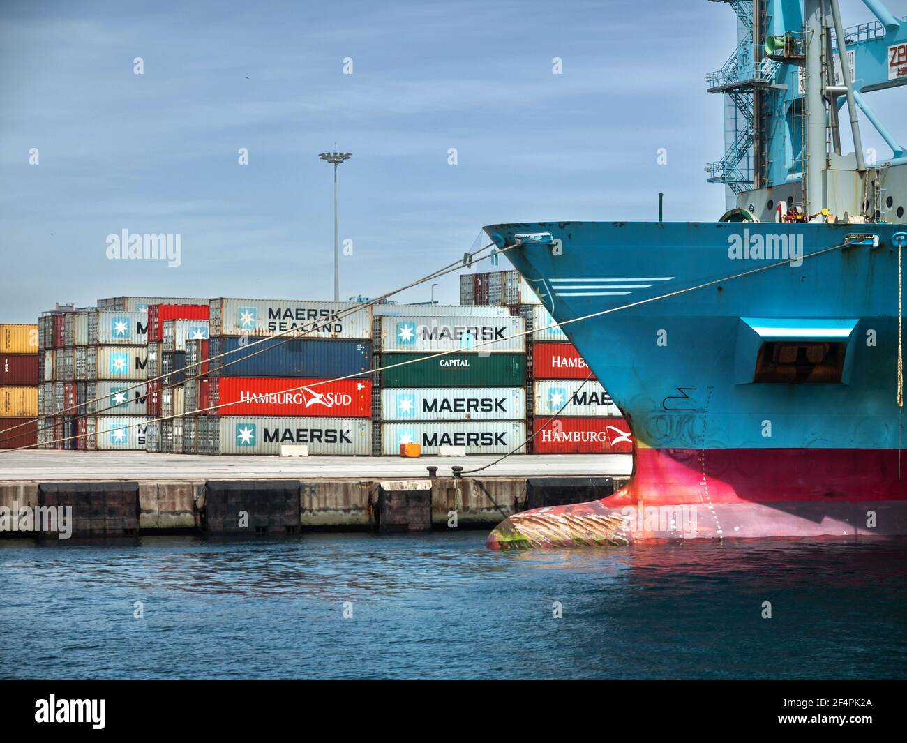 Containers In The Port Being Prepared For Loading On Ships Stock Photo ...