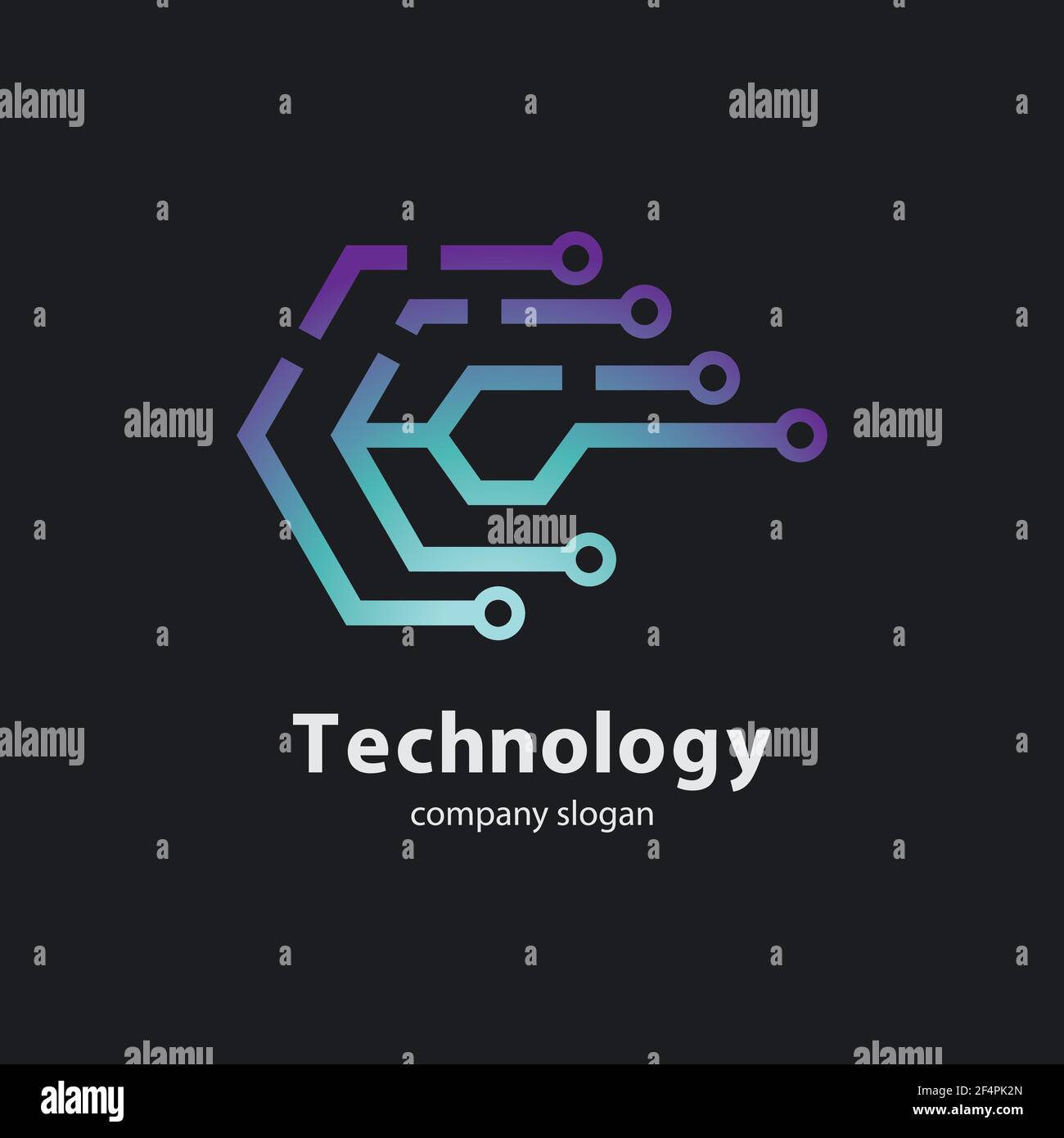 Circular technology circuit icon logo vector illustration design Stock ...