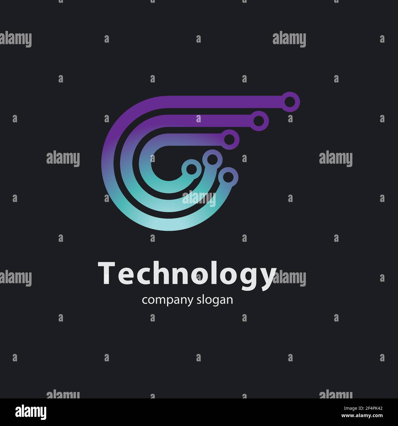 Circular technology circuit icon logo vector illustration design Stock ...