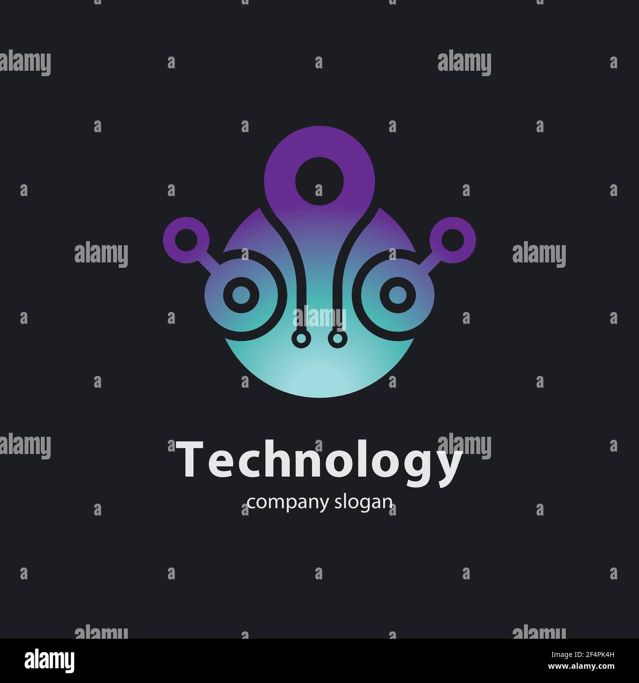 Circular technology circuit icon logo vector illustration design Stock ...