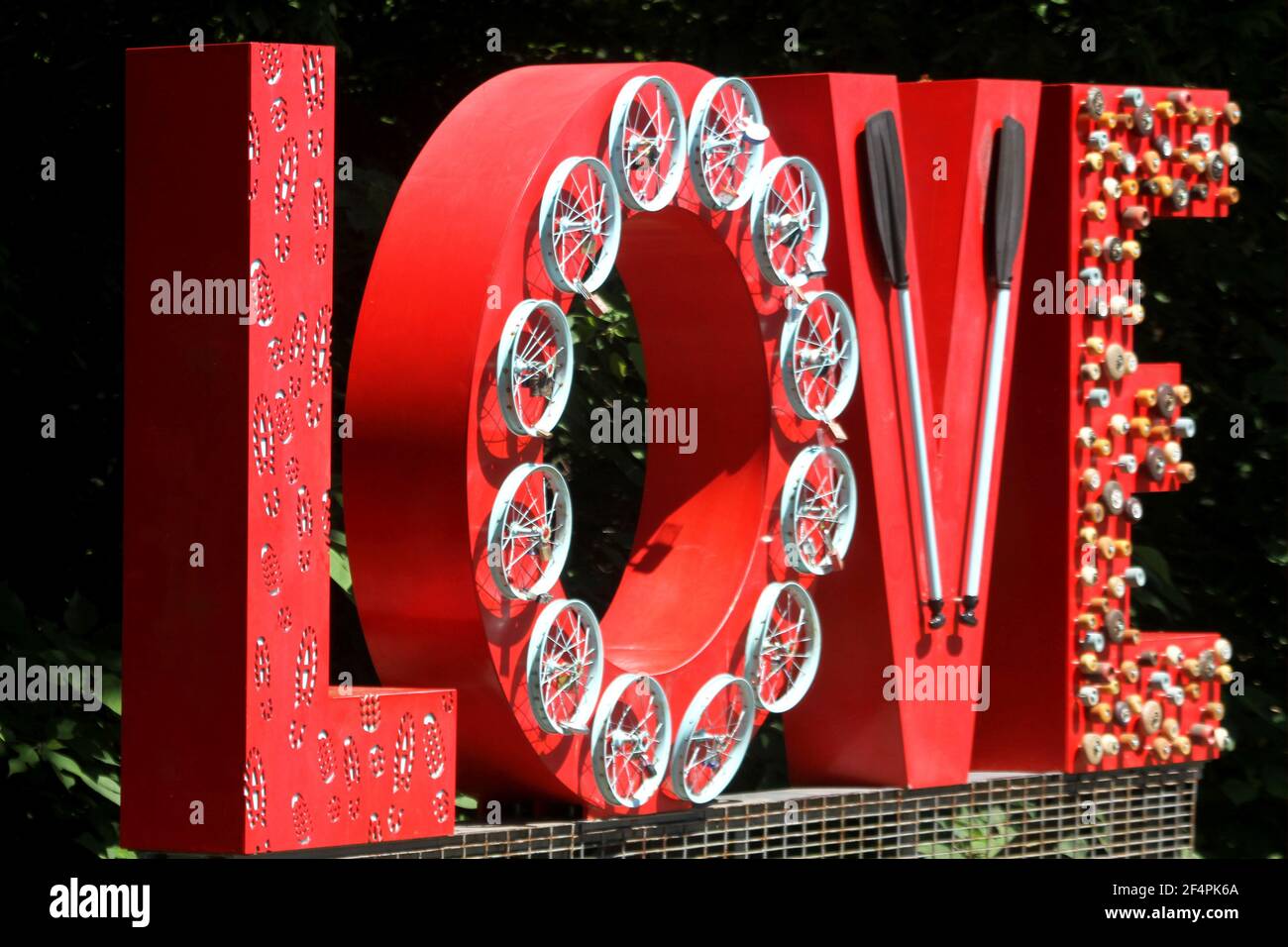 Lynchburg, Virginia, USA. The LOVE sculpture created by artist Paul ...