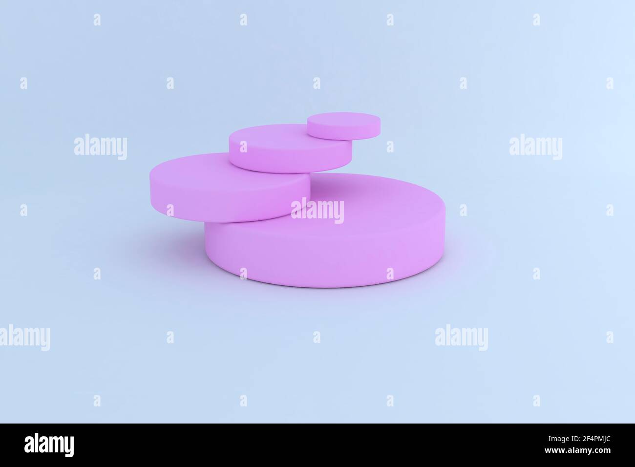 3d rendering of blue cylinders circles stacked balance. 3d illustration ...