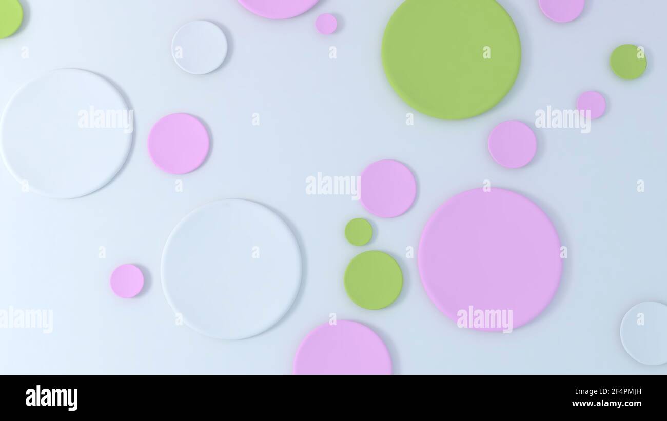 Abstract green and white 3d circles dots pattern. Modern color and ...