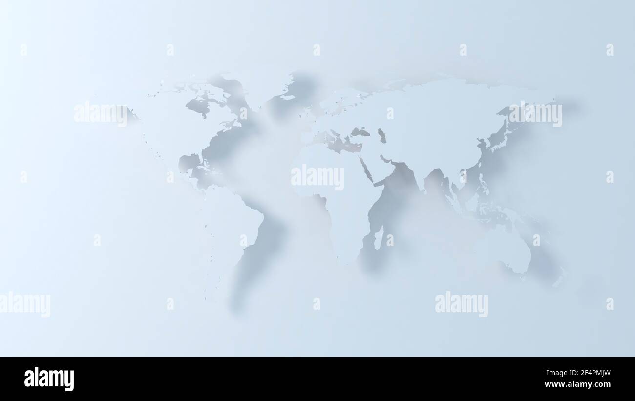 Modern world map 3d with light and shadow Stock Photo - Alamy