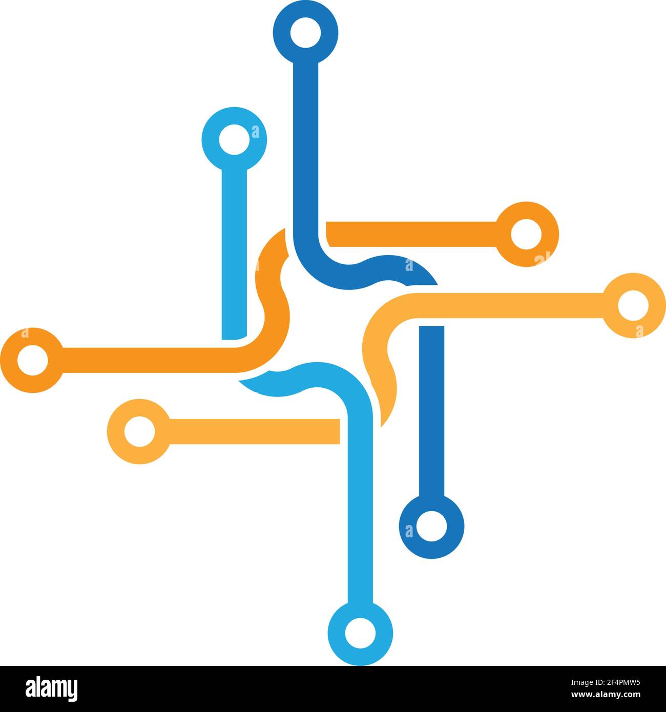Circular technology circuit icon logo vector illustration design Stock ...