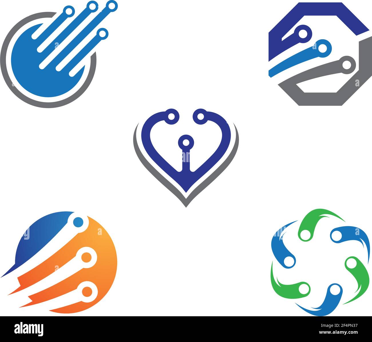 Circular technology circuit icon logo vector illustration design Stock ...