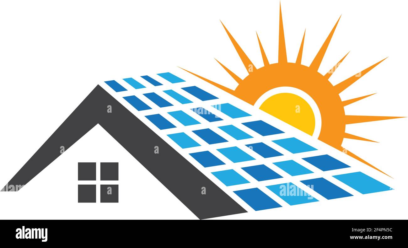 Solar panel icon logo template design Stock Vector Image & Art - Alamy
