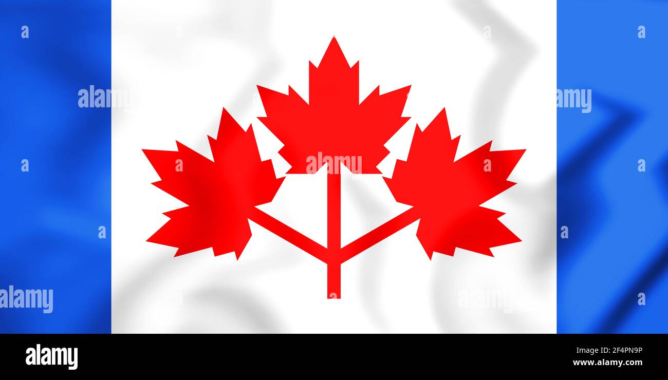 3D Flag of Canada. The "Pearson Pennant" of 1964, 3D Illustration Stock ...
