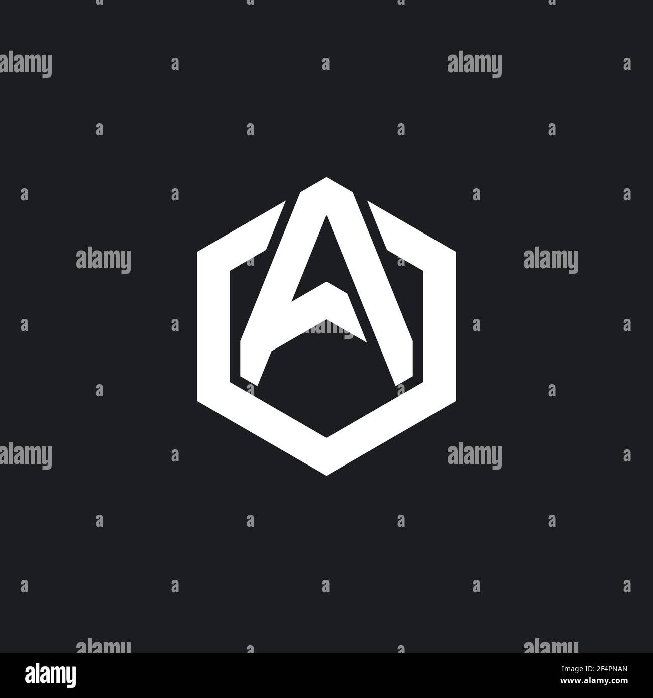 Hexagonal with A letter logo vector illustration design Stock Vector ...