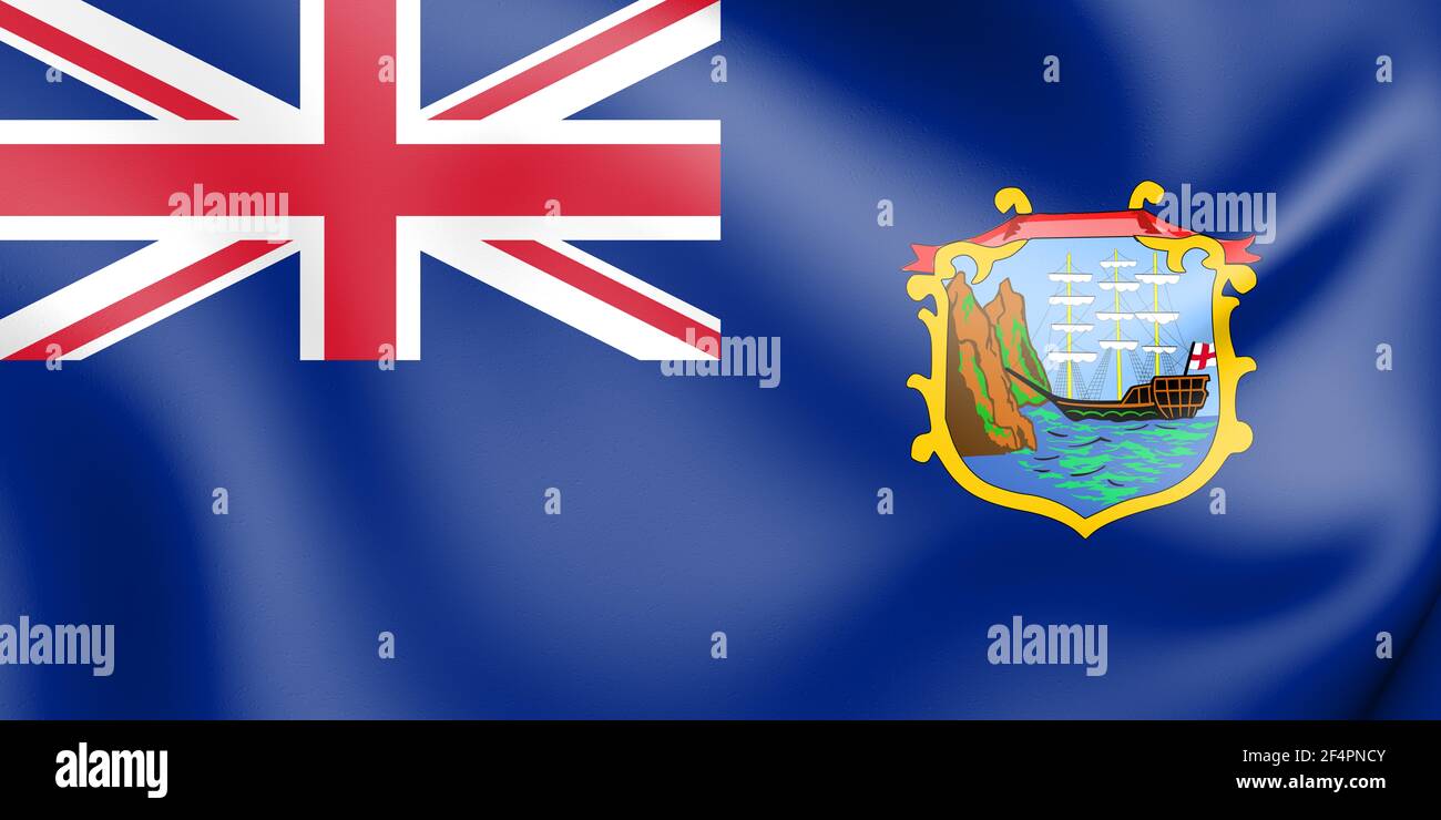 3D Flag of Saint Helena (1874-1984). 3D Illustration Stock Photo - Alamy