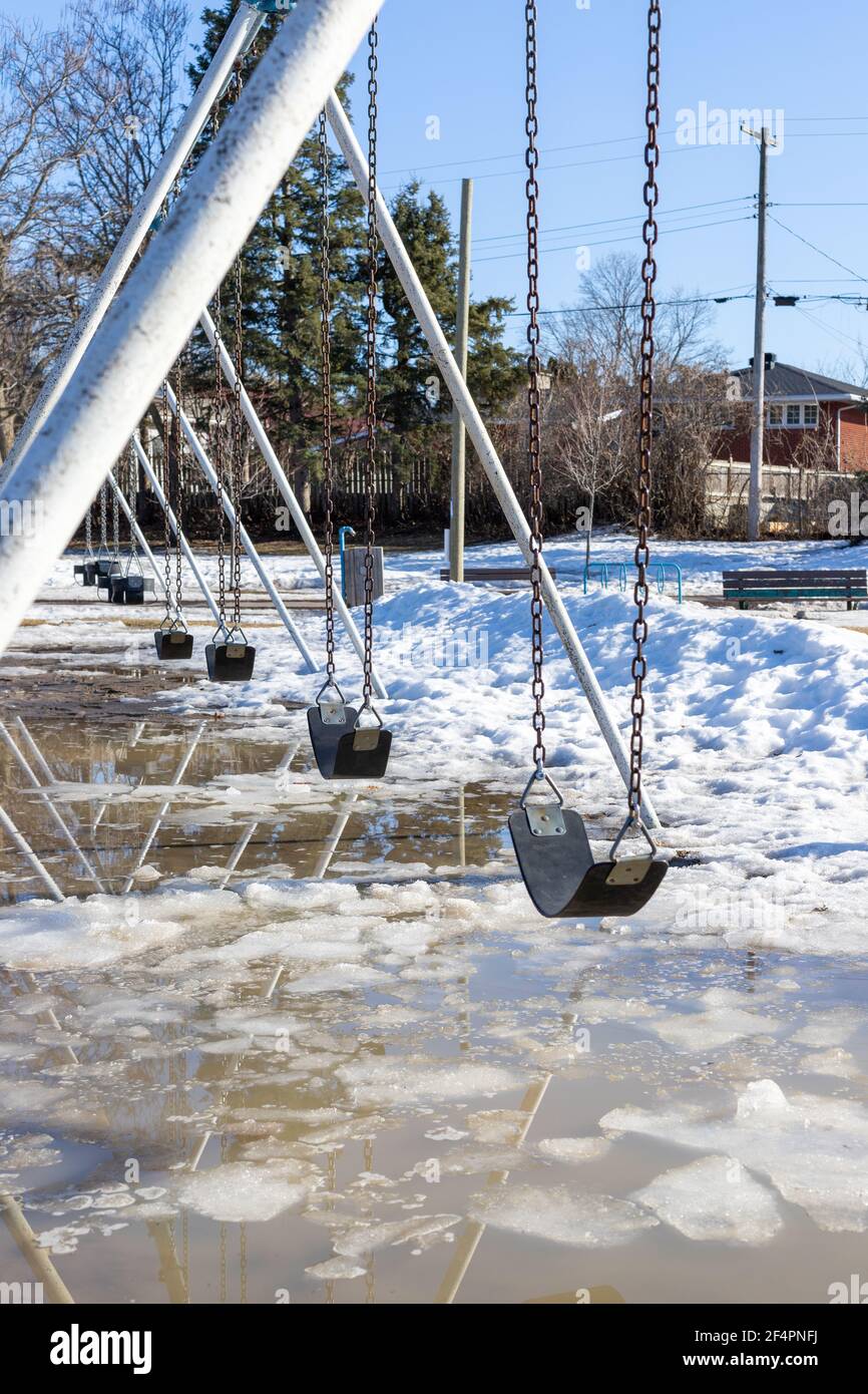 Park playground swing hi-res stock photography and images - Alamy