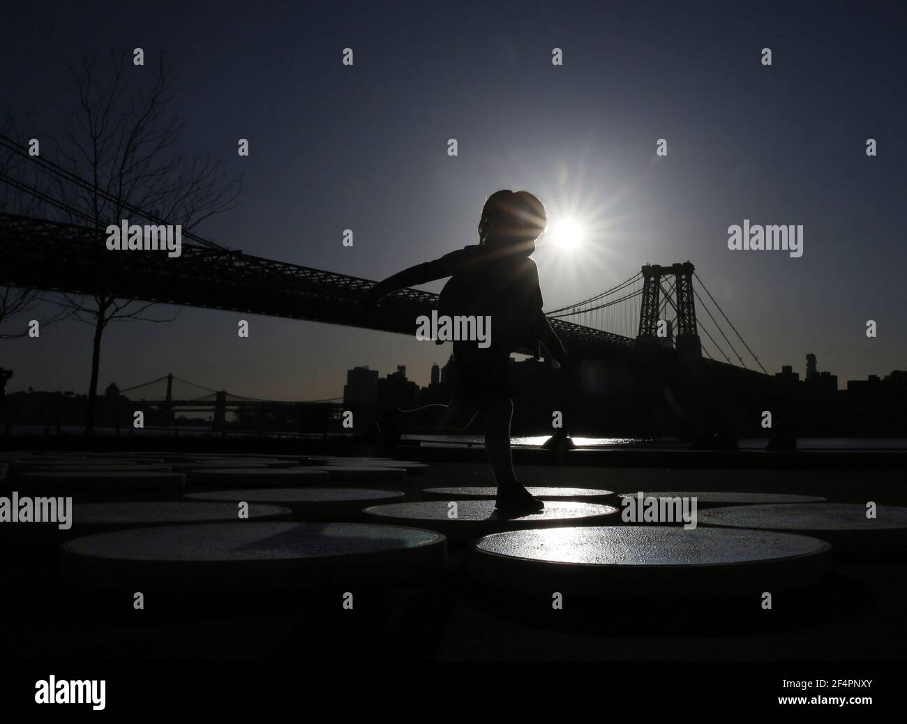 Brooklyn, United States. 22nd Mar, 2021. Children play on an art ...