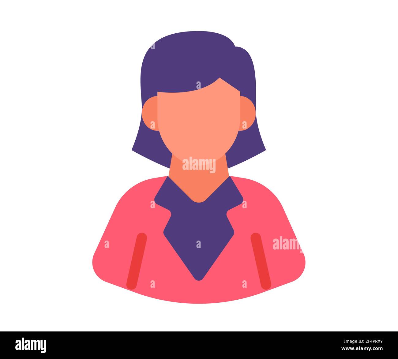 businesswoman employee worker single isolated icon with flat style ...
