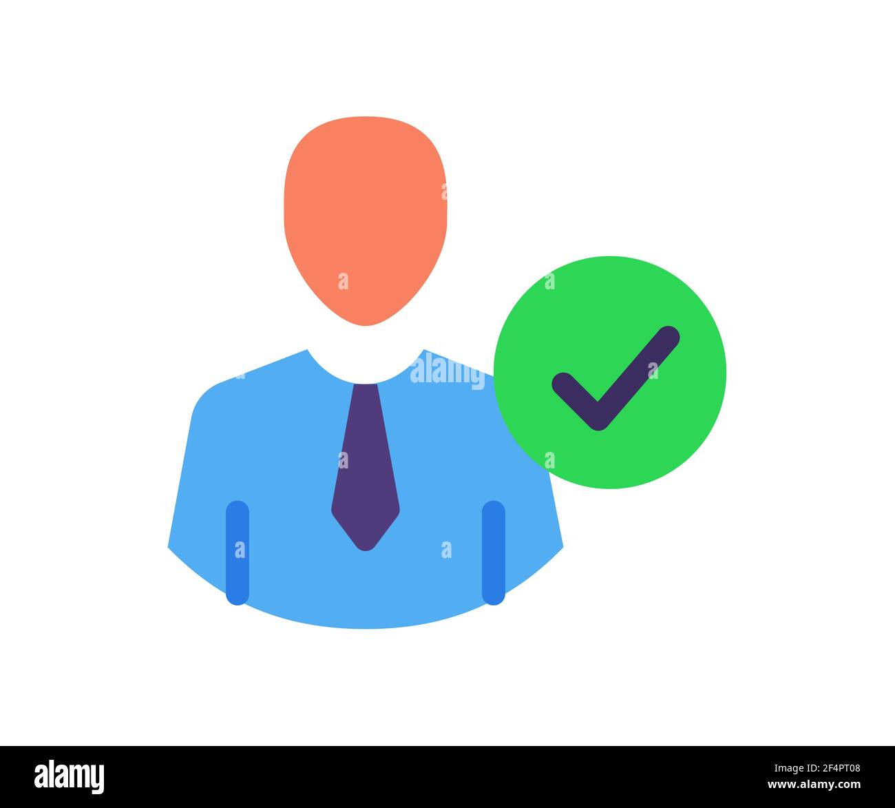 check profile user single isolated icon with flat style vector ...