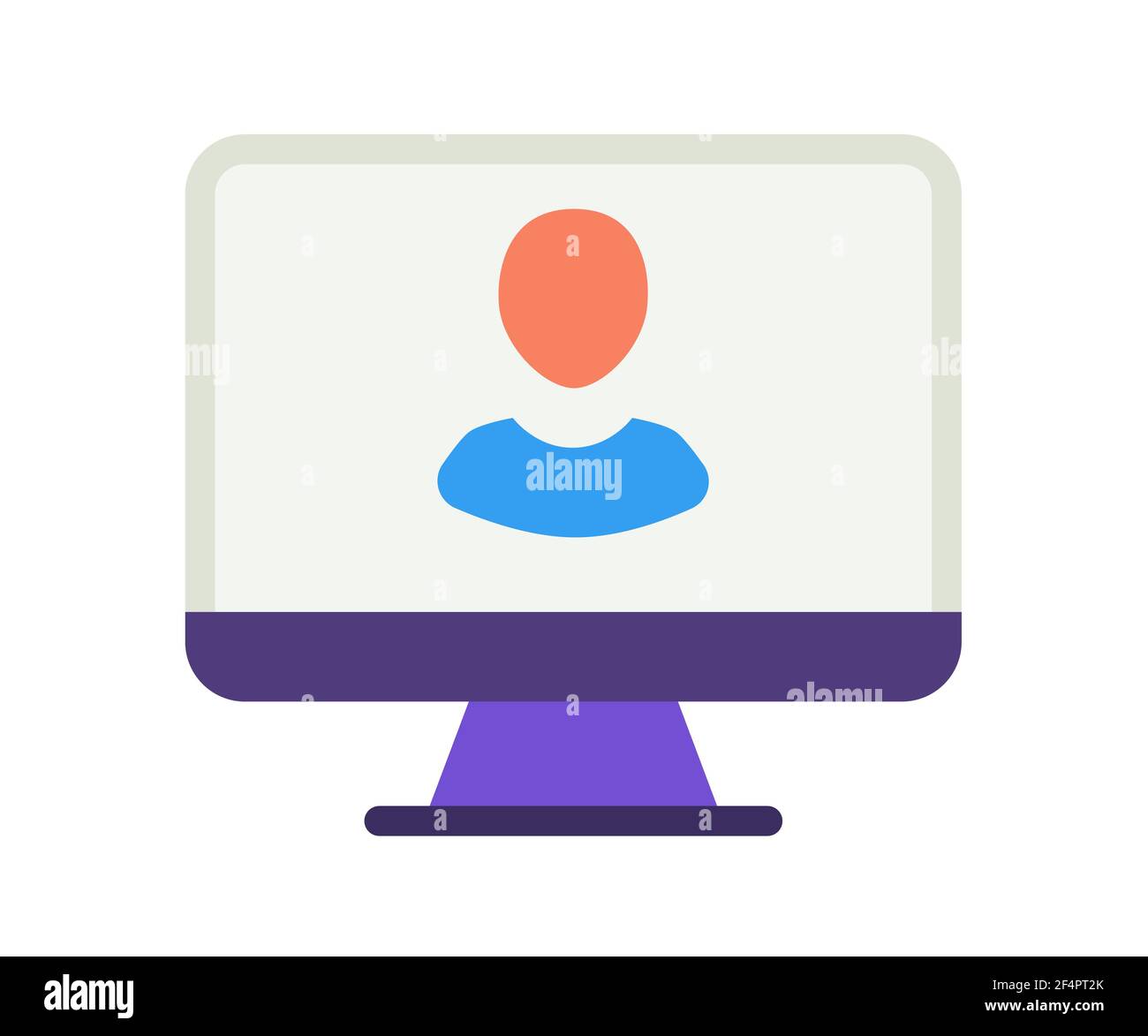 monitor user profile single isolated icon with flat style vector ...