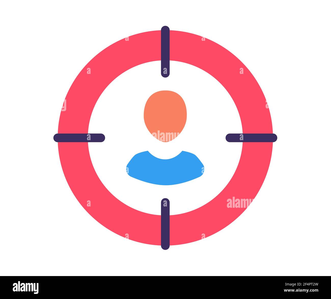 target goal user single isolated icon with flat style vector ...