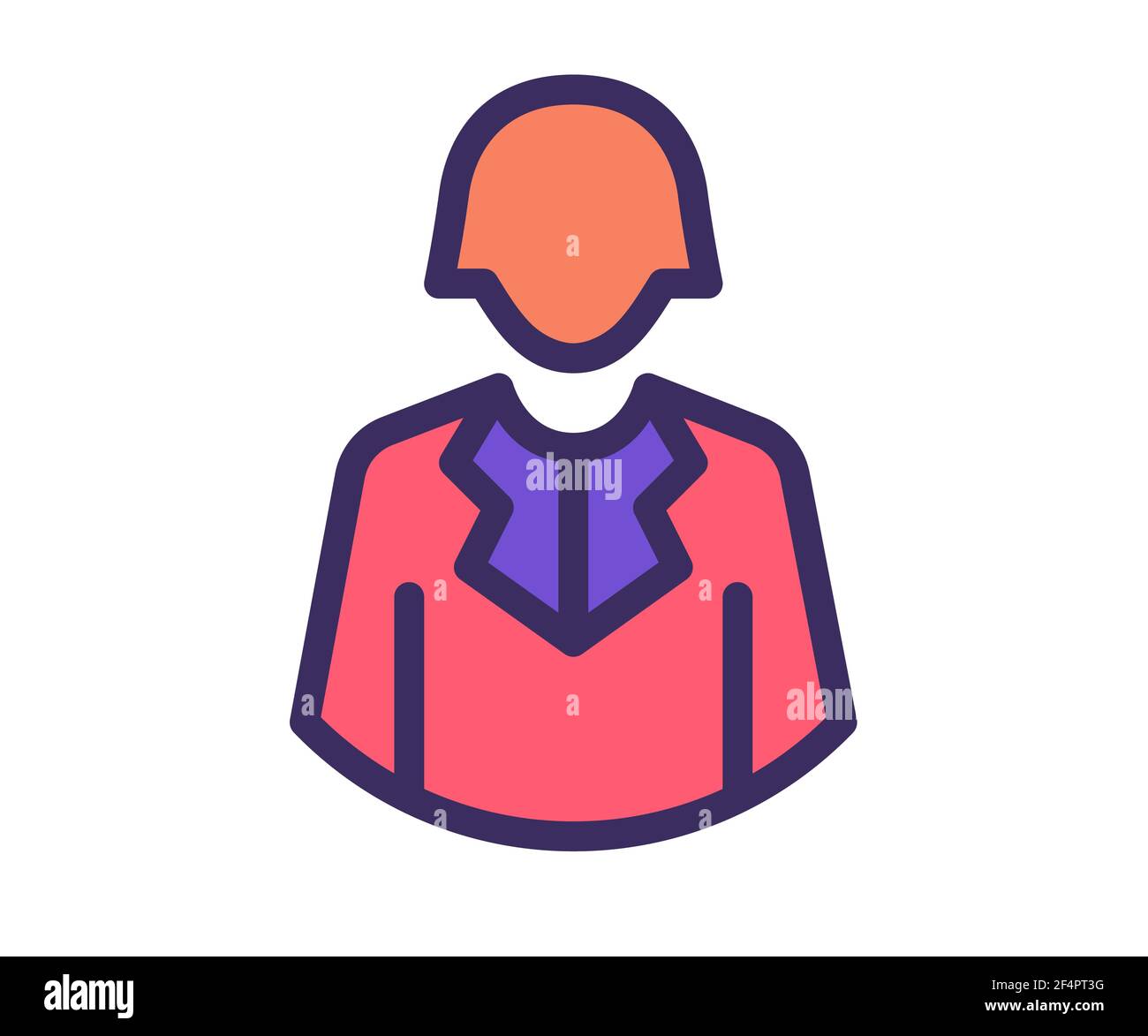 woman user profile single isolated icon with filled line style vector ...