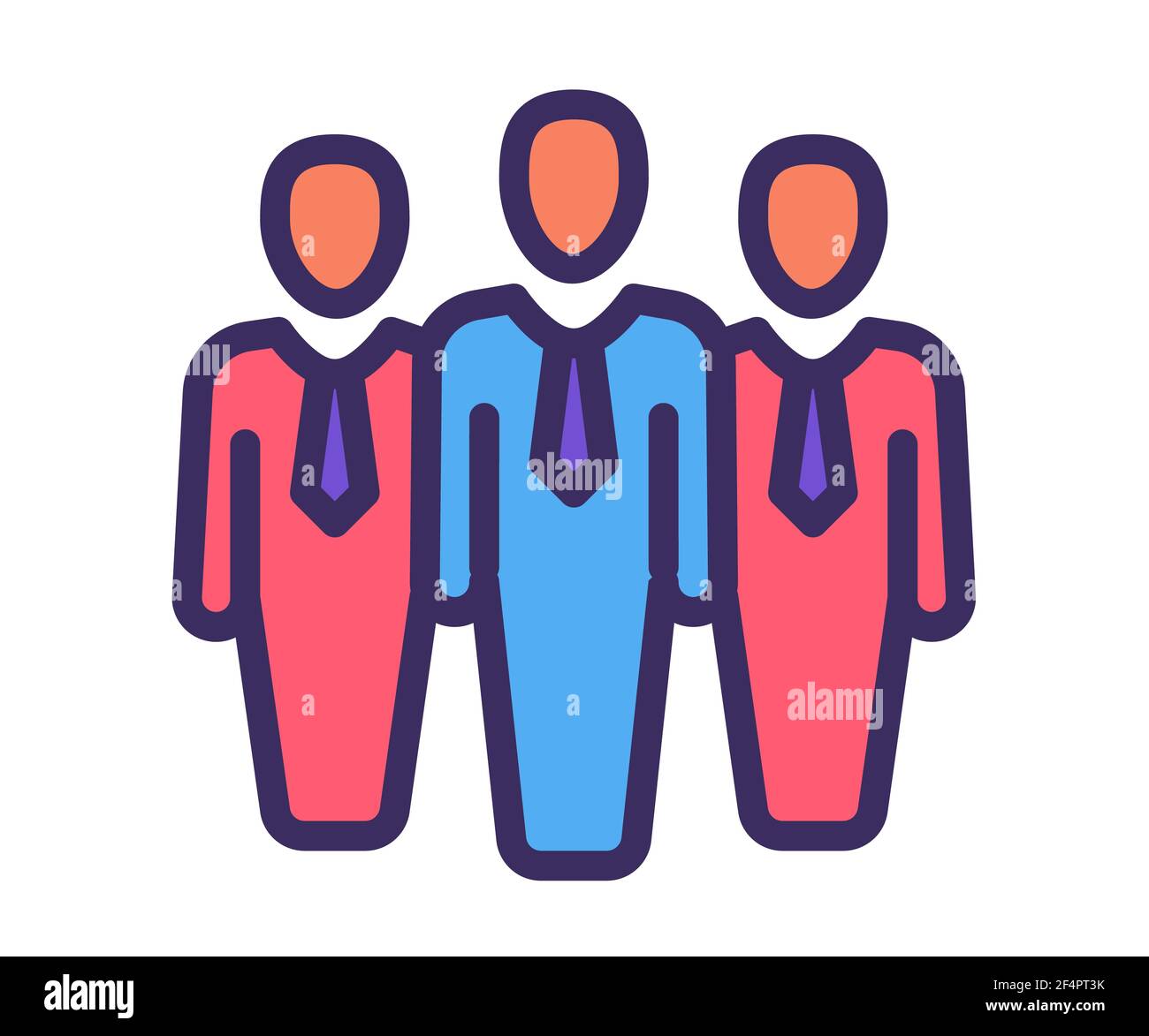 group team leader single isolated icon with filled line style vector ...