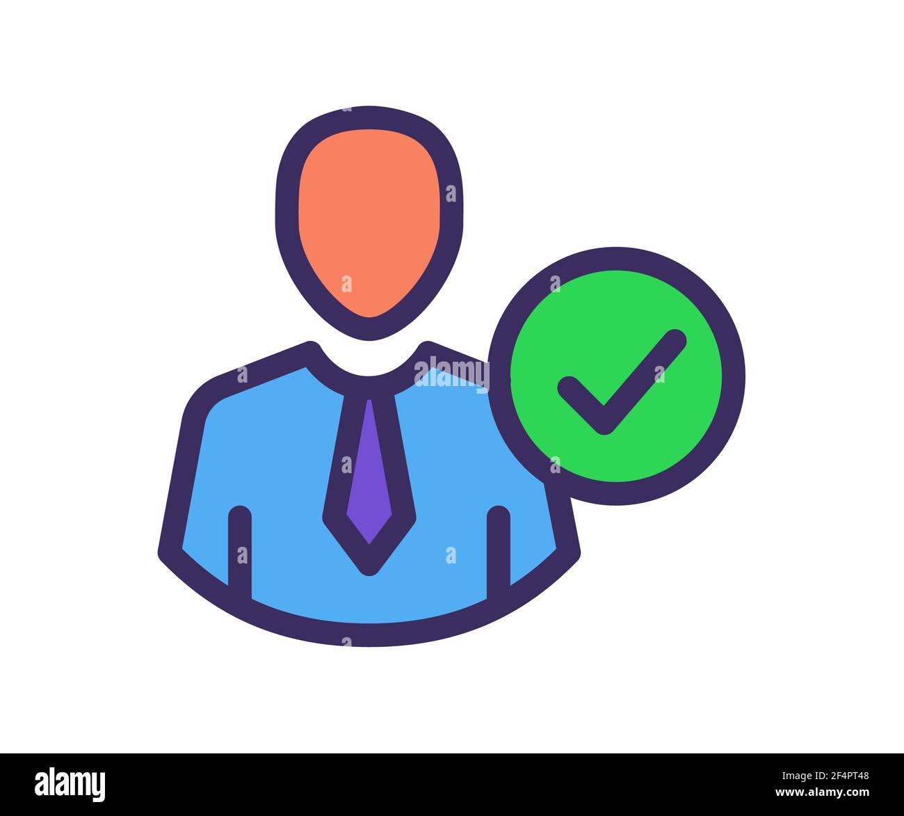check profile user single isolated icon with filled line style vector ...
