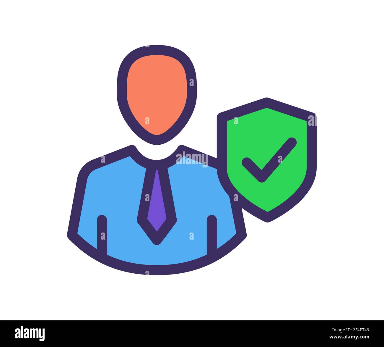 shield secure profile single isolated icon with filled line style ...