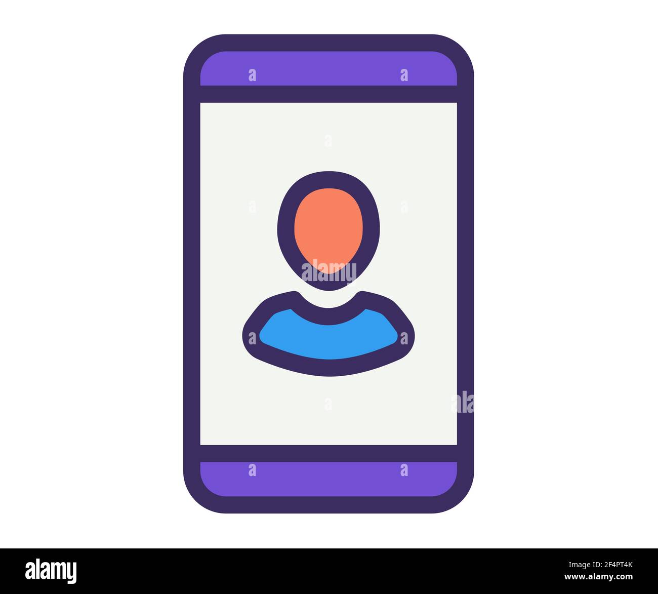 user mobile profile single isolated icon with filled line style vector ...