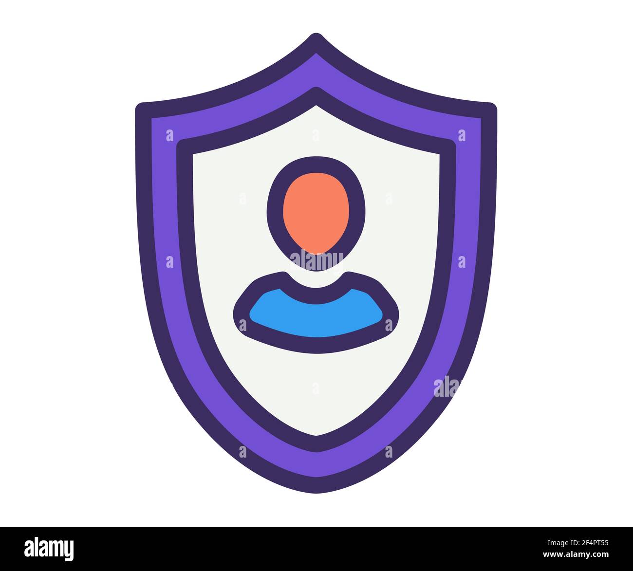 protection employee insurance single isolated icon with filled line ...