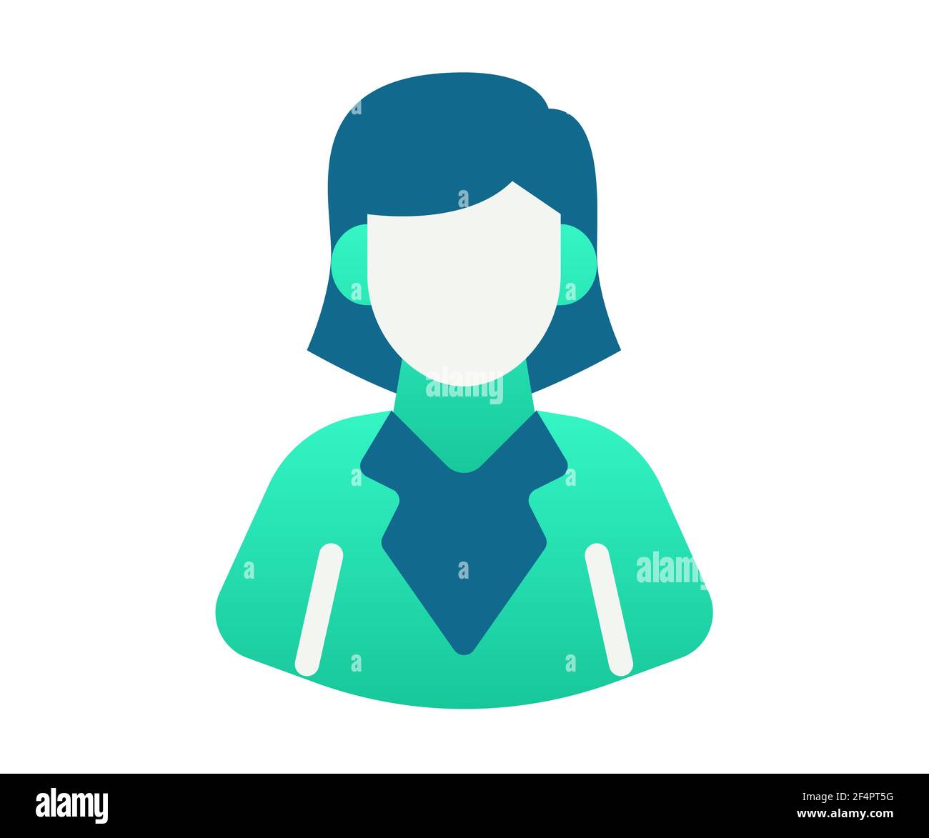 businesswoman employee single isolated icon with gradient style vector ...