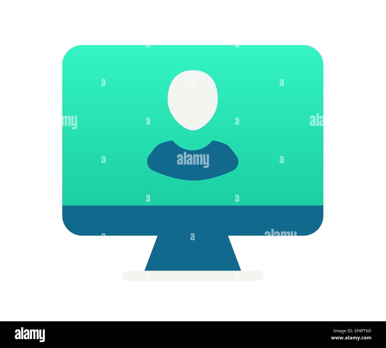 monitor user profile single isolated icon with gradient style vector ...