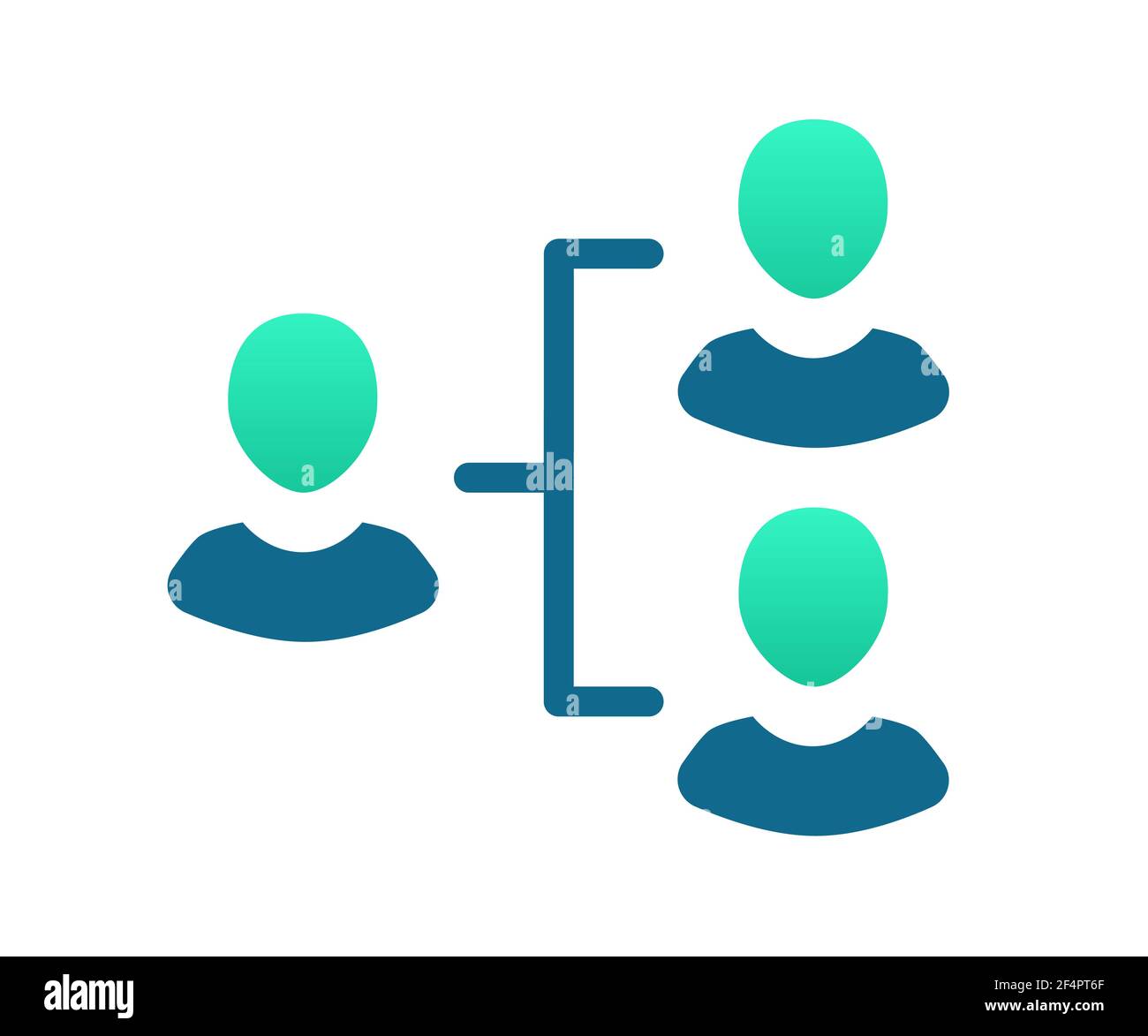 leader branch team single isolated icon with gradient style vector ...