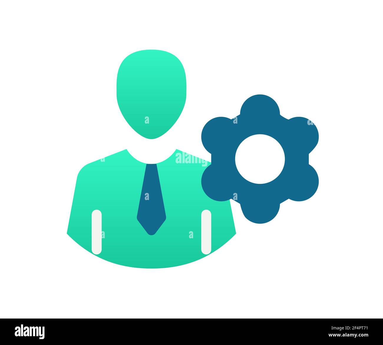 setting employee single isolated icon with gradient style vector ...