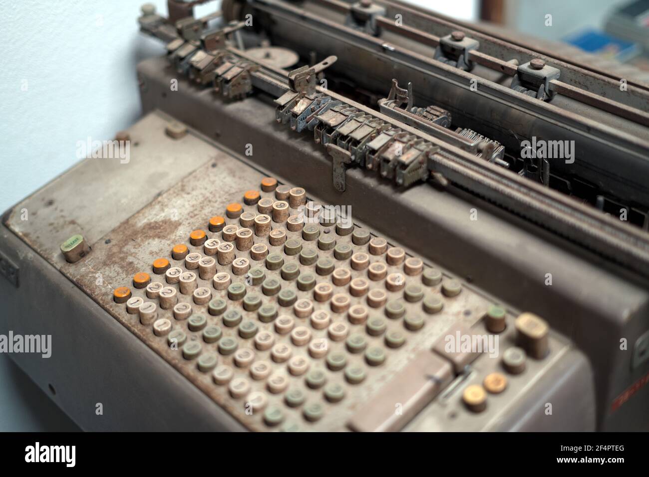 Vintage 50s Bank Office with Retro Calculation Equipment and banking ...