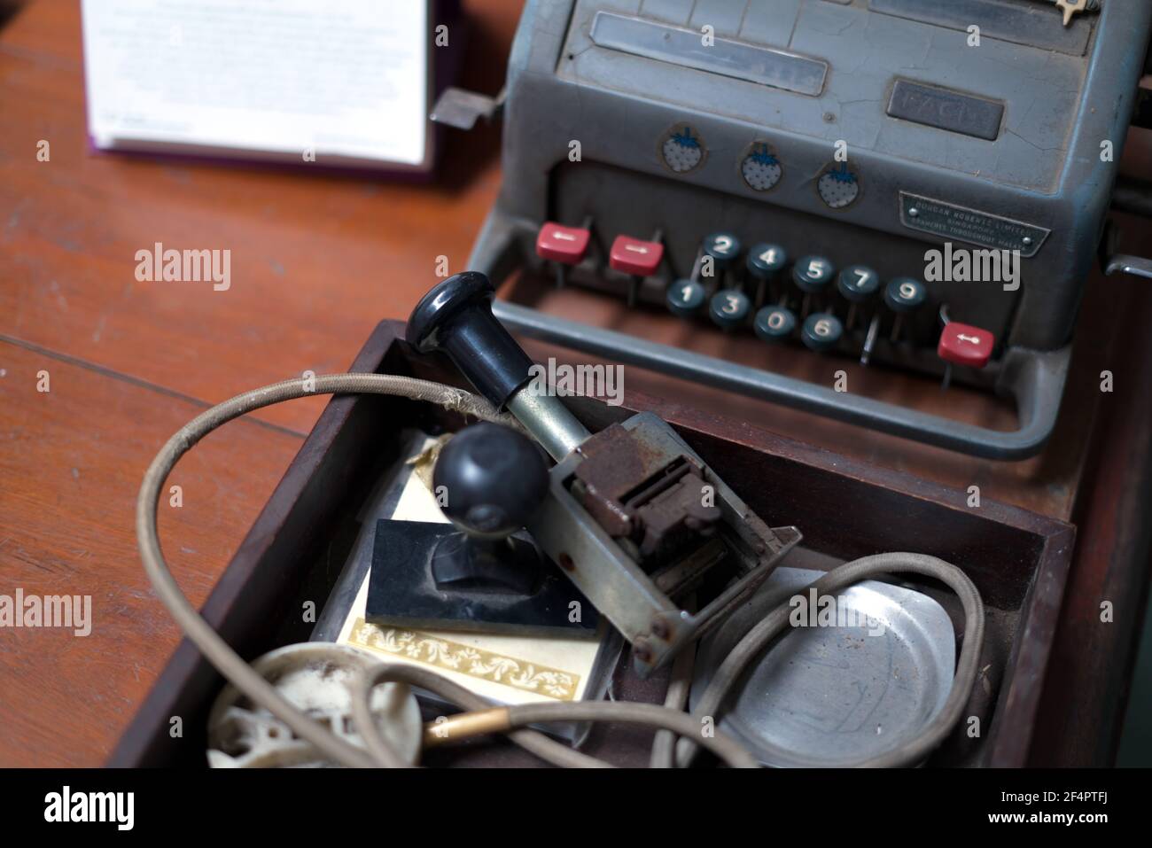 Vintage 50s Bank Office with Retro Calculation Equipment and banking ...