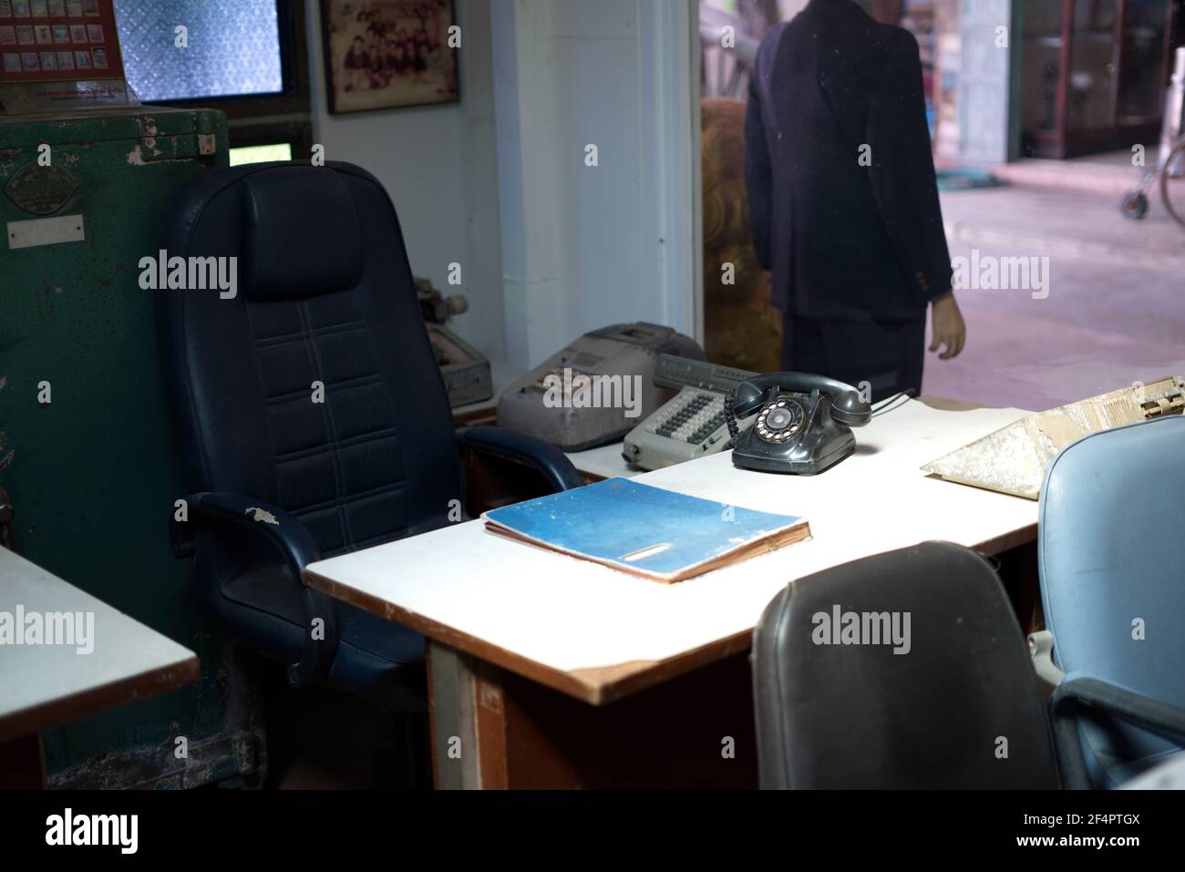 Vintage 50s Bank Office with Retro Calculation Equipment and banking ...