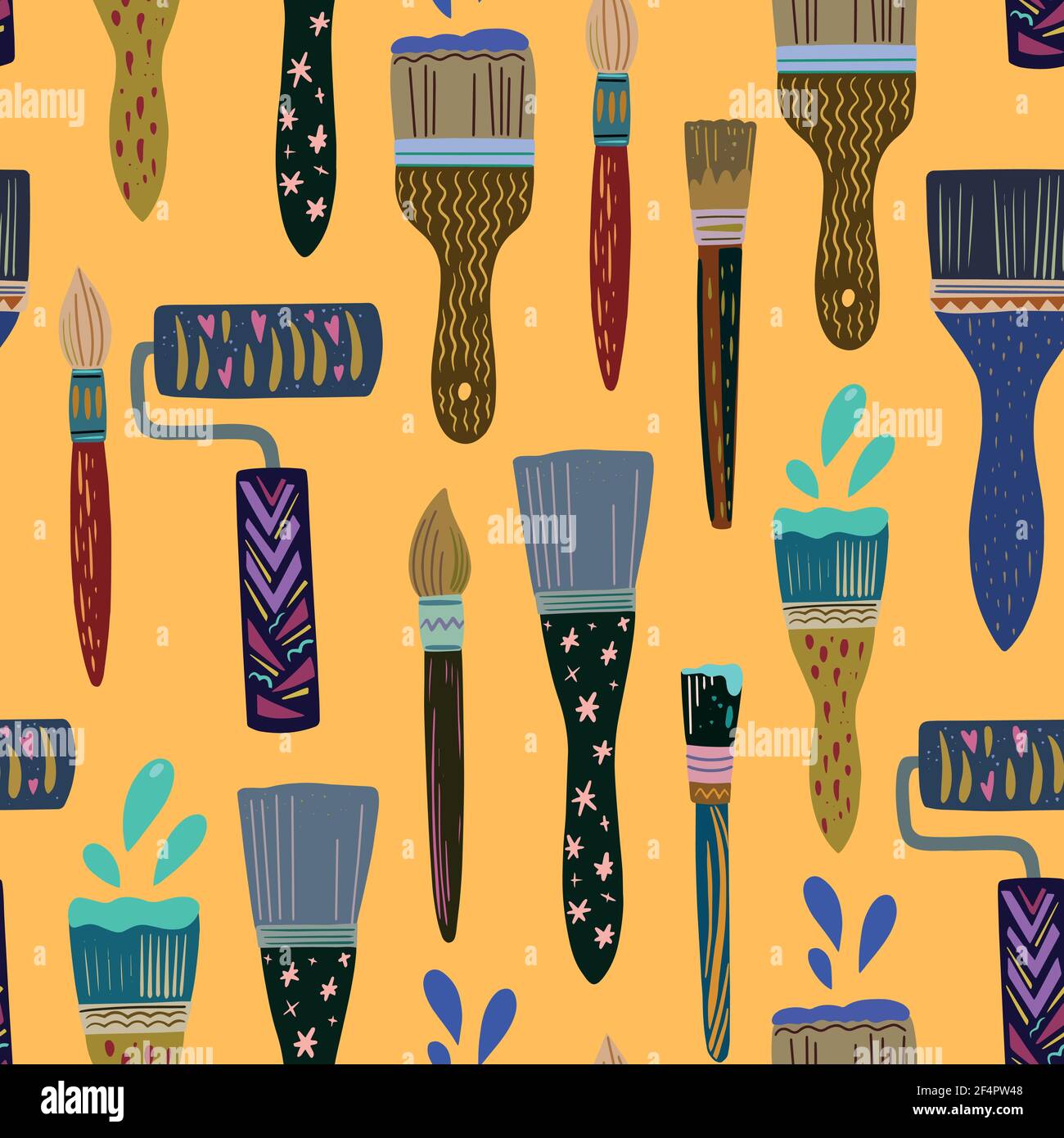 Rolling brushes Stock Vector Images - Alamy