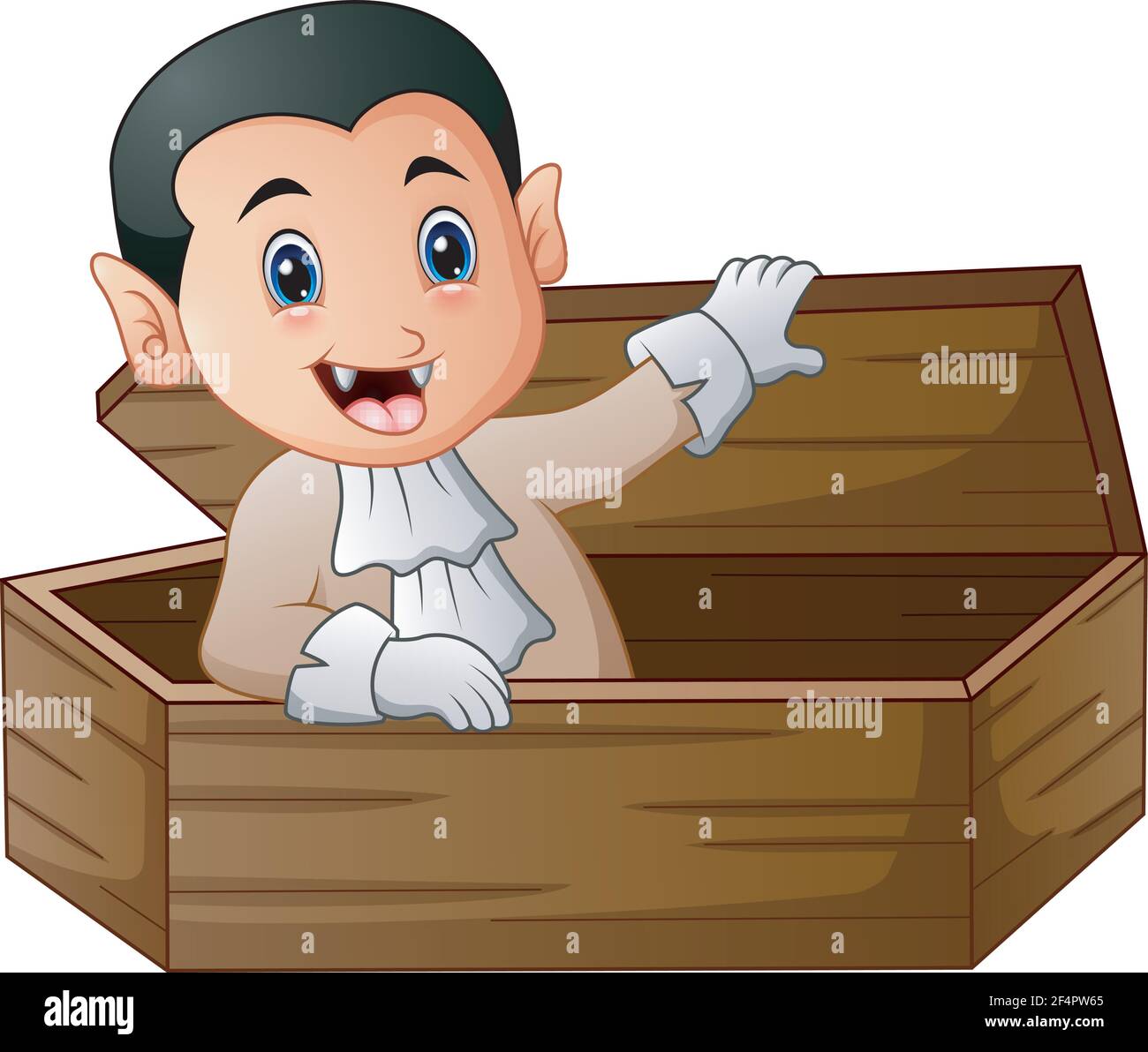 Vector illustration of Cartoon dracula rising from his coffin Stock ...