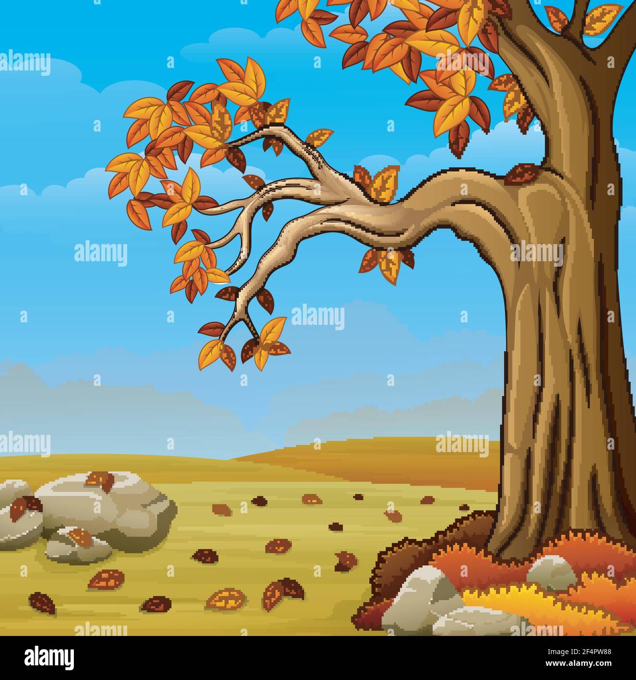 Vector illustration of Beautiful autumn landscape Stock Vector Image ...