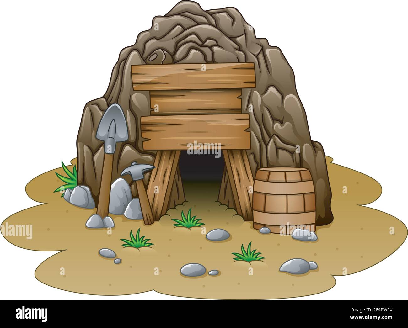 Vector illustration of Cartoon cave entrance Stock Vector Image & Art ...