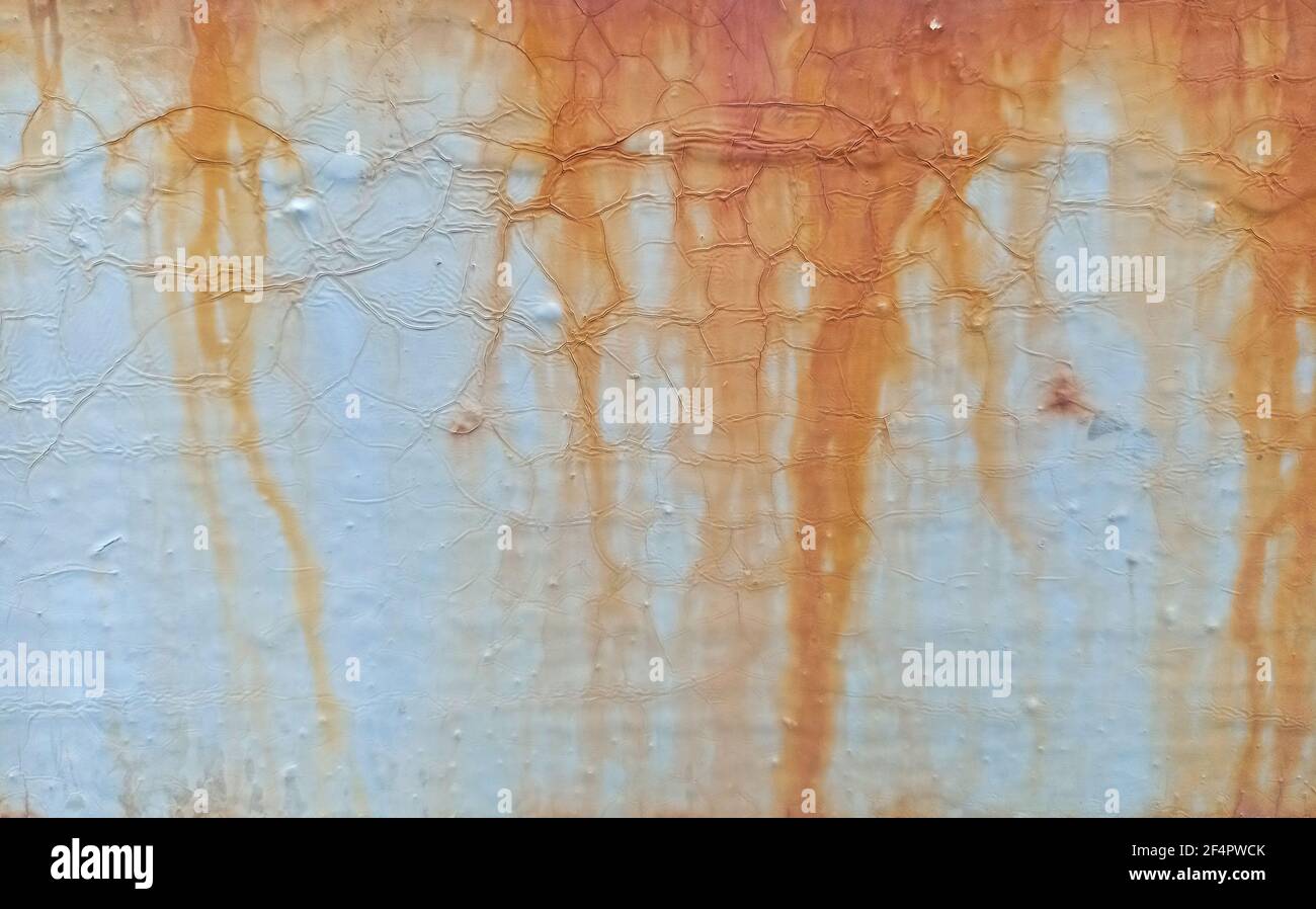 The texture of the old painted metal with smudges. Old rusty metal part ...