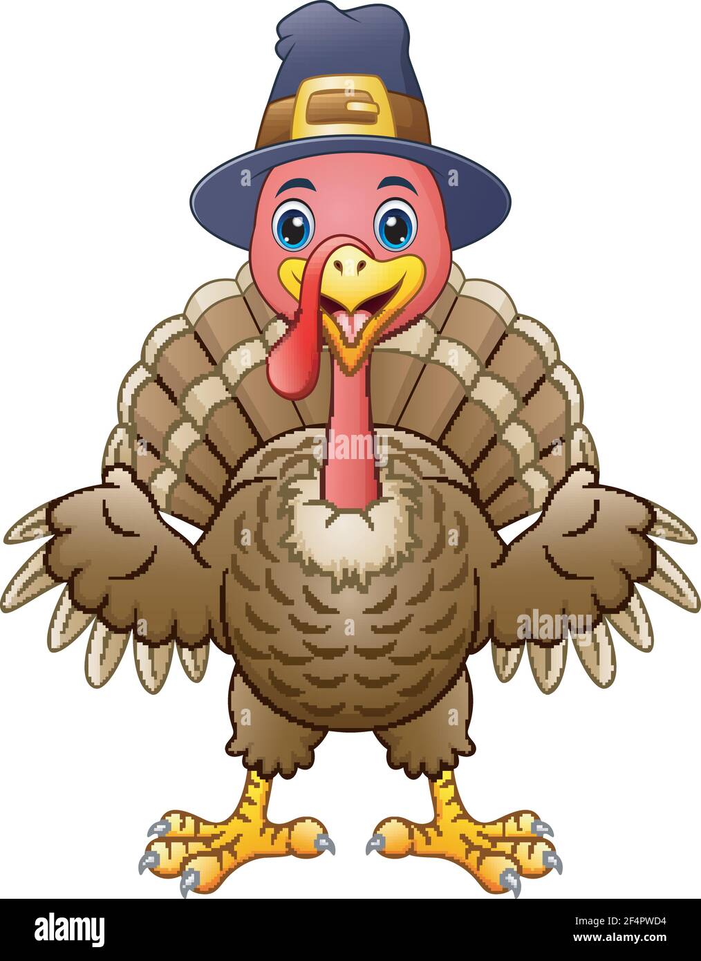 Vector illustration of Cartoon happy turkey Stock Vector Image & Art ...