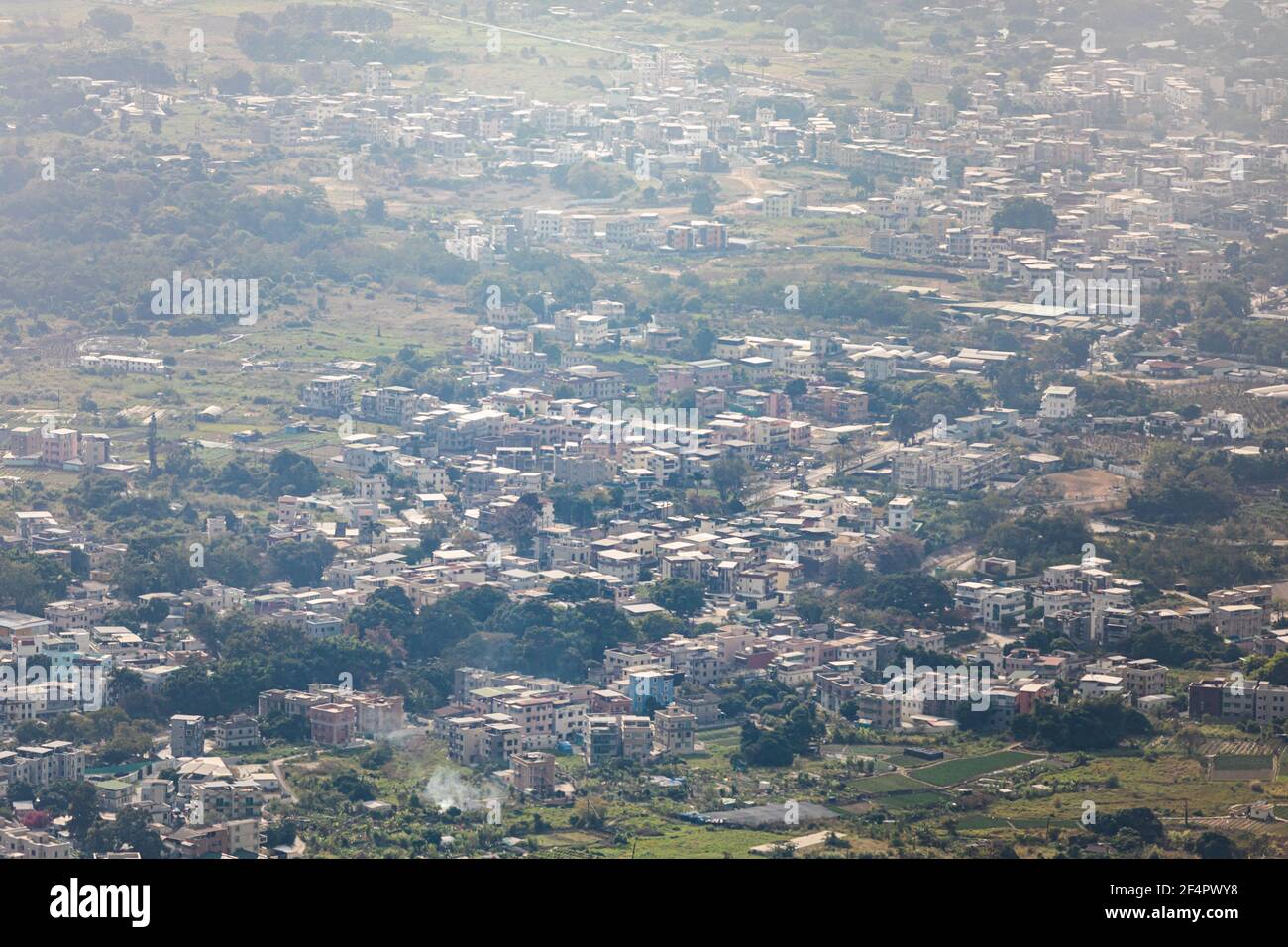Aerial view of village in Yuen Long, Hong Kong, daytime outdoor Stock ...