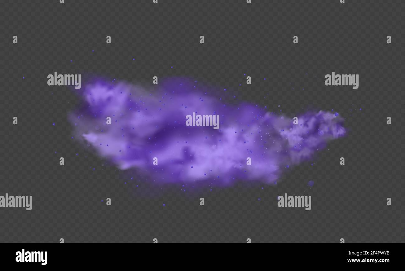 Purple dust. Abstract blurry smoke with purple particles. Violet smoke ...