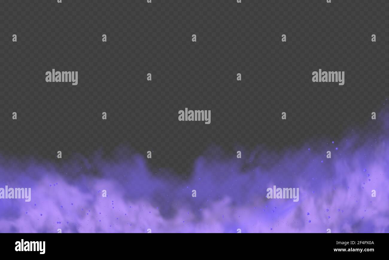 Purple fog or smoke.Purple dust with particles. Violet smoke or dust ...
