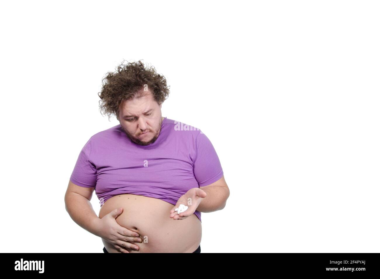 Fat man. Obesity. Problems with excess weight! Stock Photo - Alamy