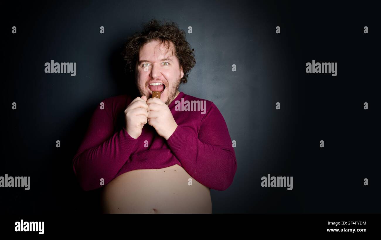 Fat man. Obesity. Problems with excess weight! Stock Photo - Alamy